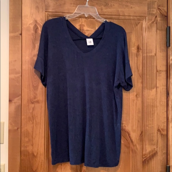CAbi | Tops | Cabi Double V Tee In Blue New | Poshmark